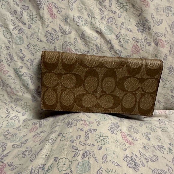 Coach | Bags | Coach Signature Checkbook Cover | Poshmark